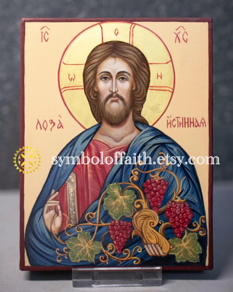 Jesus Christ "grape Vine", Orthodox Icon, Original Hand Painted Icon ...