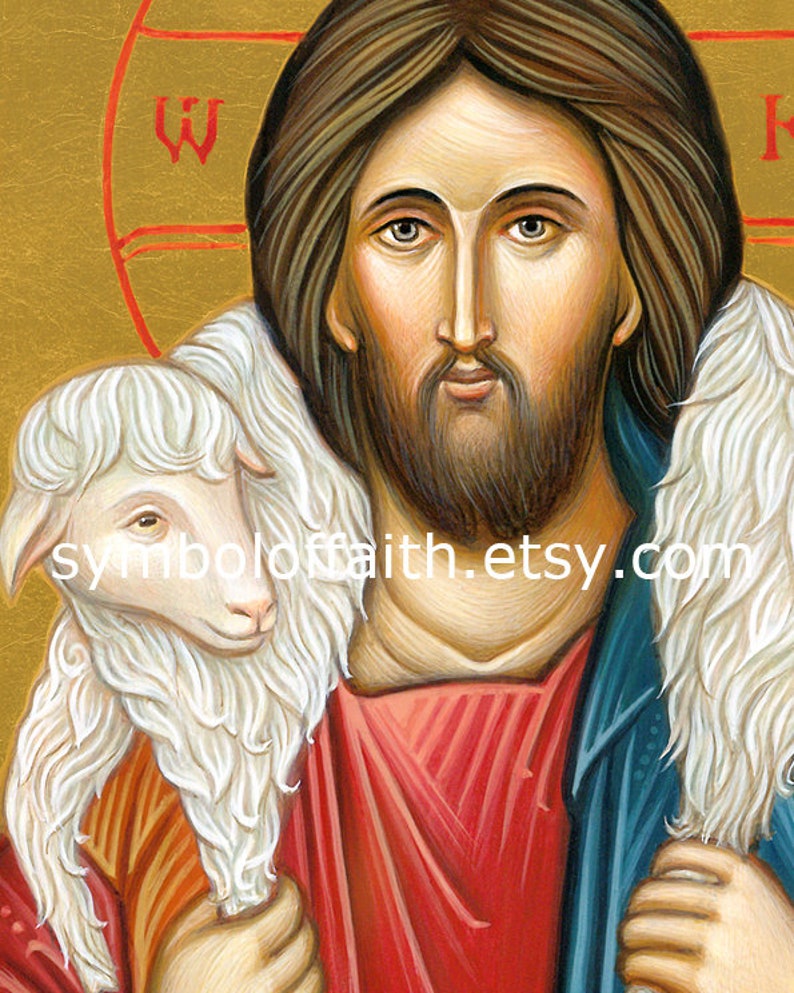 The Good Shepherd Orthodox Icon, Byzantine Icon, Religious Art ...