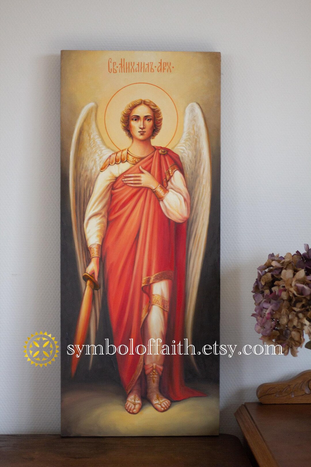Archangel Michael Icon, Original Hand Painted Icon, Christian Painting ...