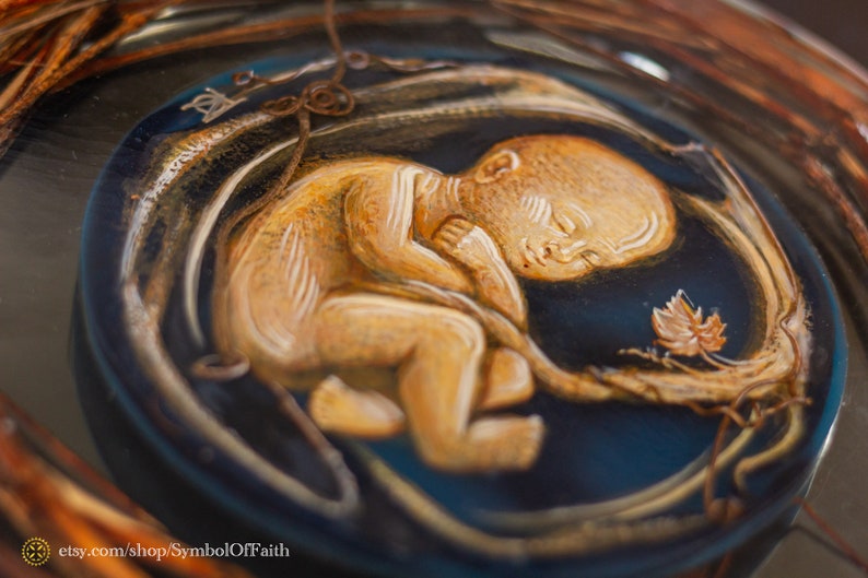 Baby in the Womb Painting, Original Hand Painted Acrylic Painting ...
