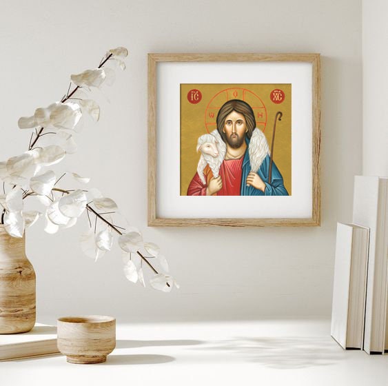 The Good Shepherd Orthodox Icon, Byzantine Icon, Religious Art ...