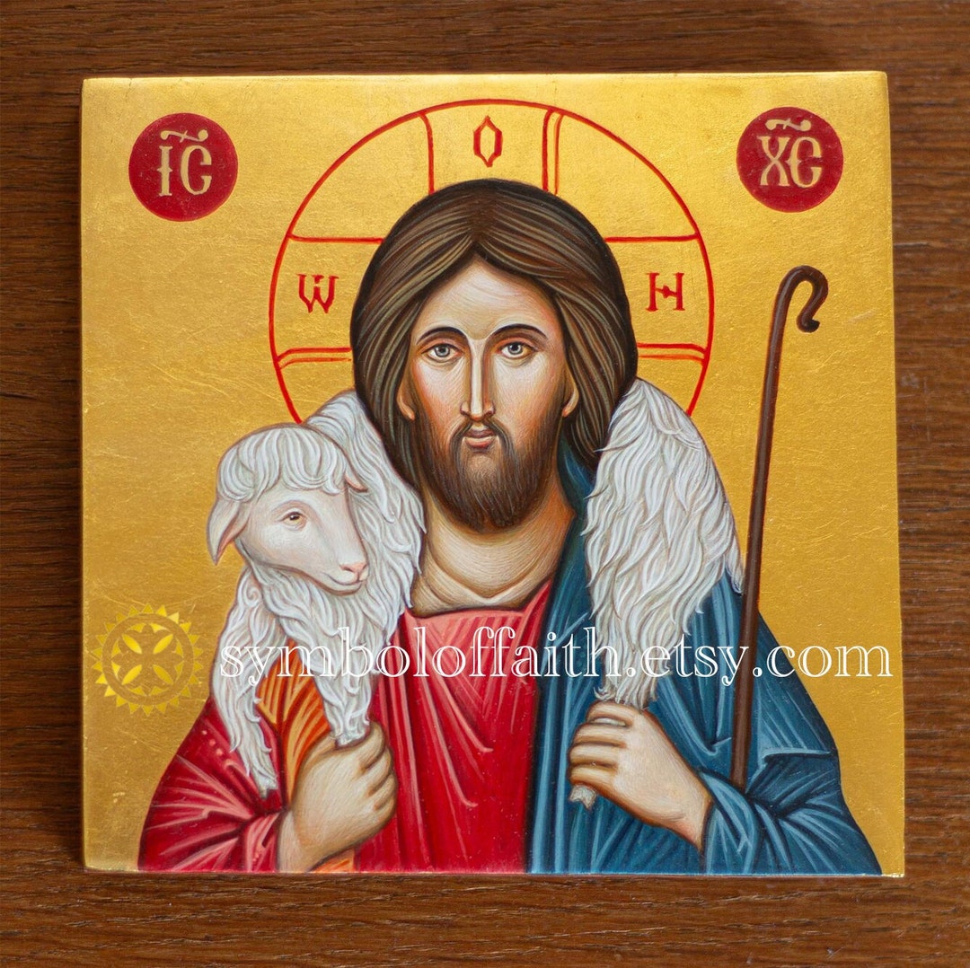 The Good Shepherd, Original Hand Painted Icon, Byzantine Icon, Orthodox ...
