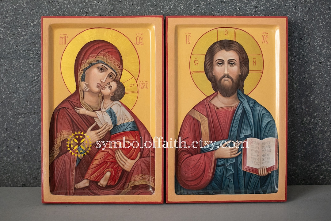 Virgin Mary and Jesus Christ Orthodox Icons, Byzantine Icon, Icons for ...