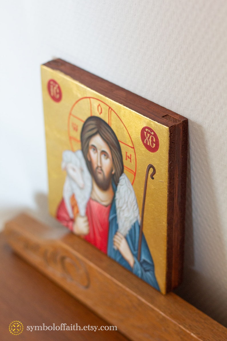 The Good Shepherd Orthodox Icon, Original Hand Painted Icon, Byzantine ...