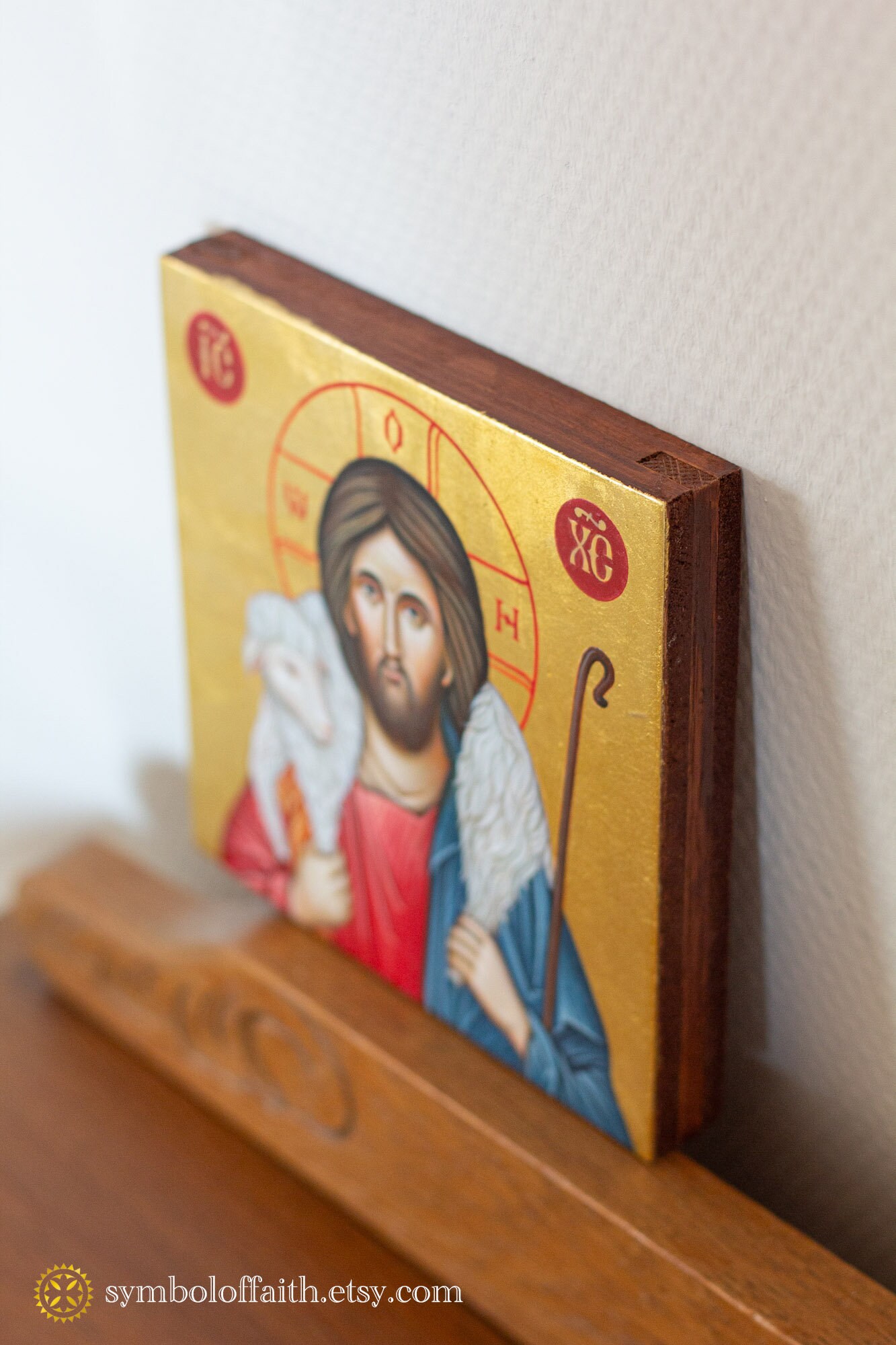 The Good Shepherd Orthodox Icon, Original Hand Painted Icon, Byzantine ...