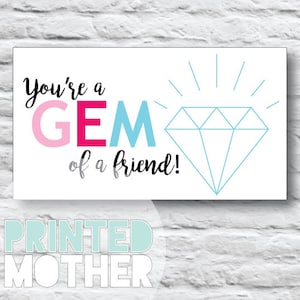 You're A Gem Printable PDF Gift Tags | Valentine Favors | Classroom ...