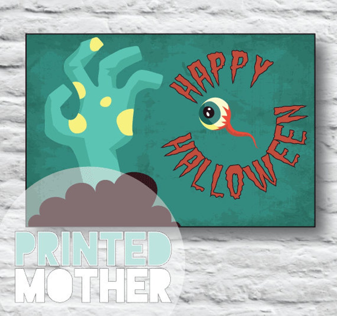 Zombie Halloween Printable Gift Tag - Etsy