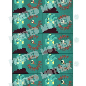 Zombie Halloween Printable Gift Tag - Etsy