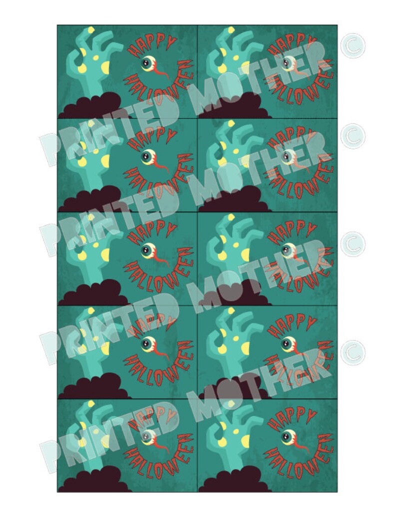 Zombie Halloween Printable Gift Tag - Etsy