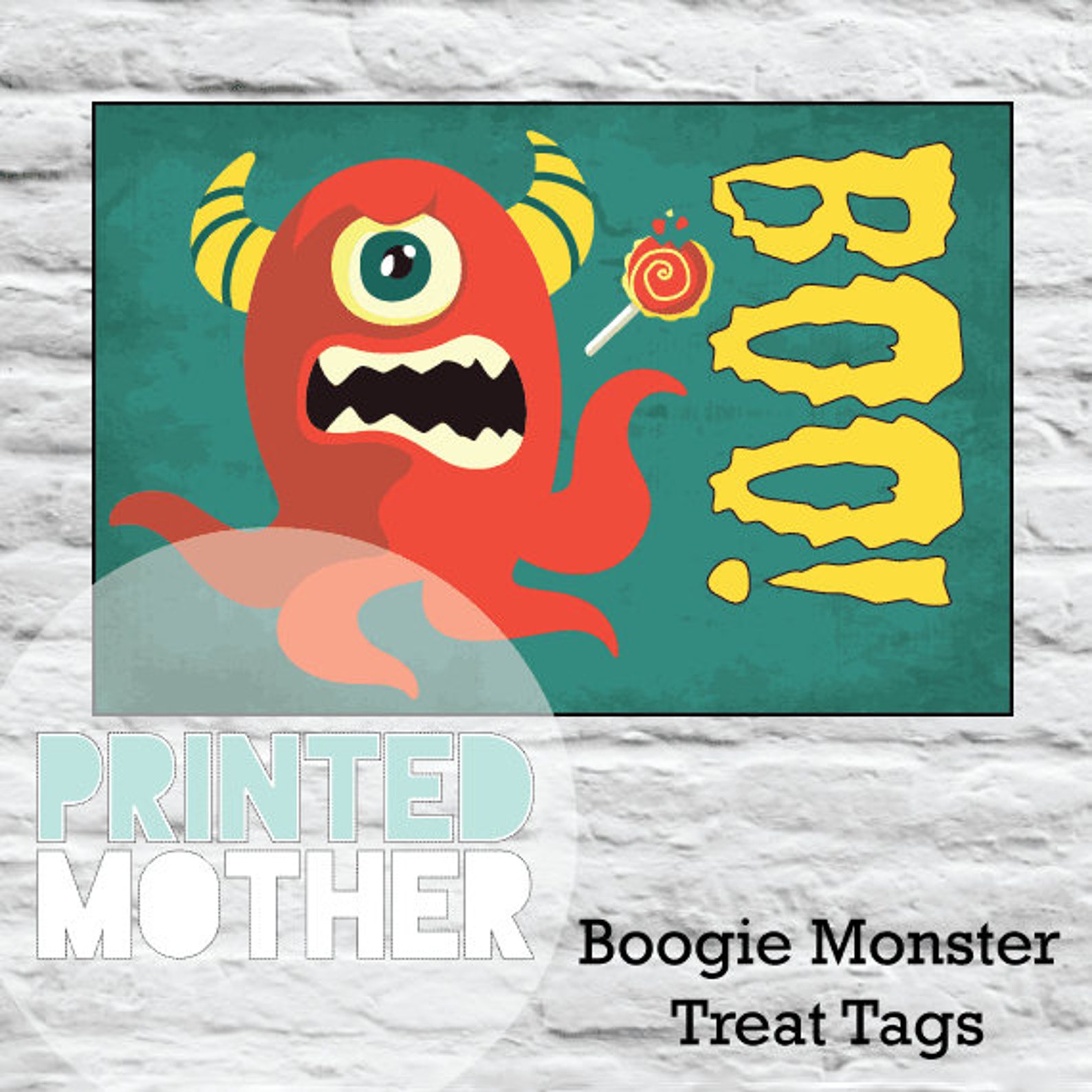 Boogie Monster Halloween Treat Tags - Etsy