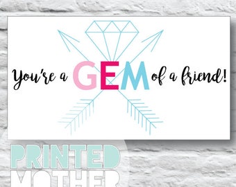 You're A Gem Printable PDF Gift Tags | Valentine Favors | Classroom ...