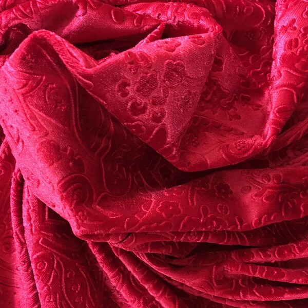 Red Velvet Fabric - Etsy