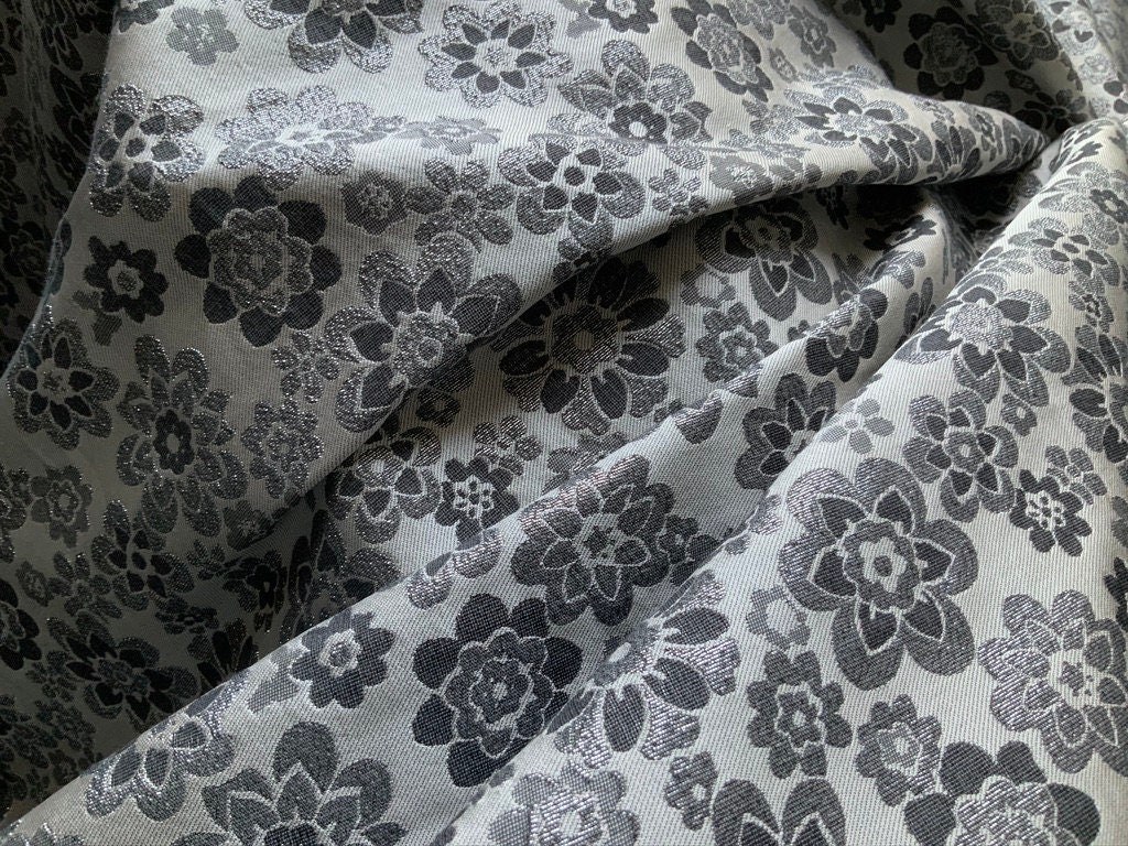 Beautiful Metallic Grey Brocade Fabric - Etsy