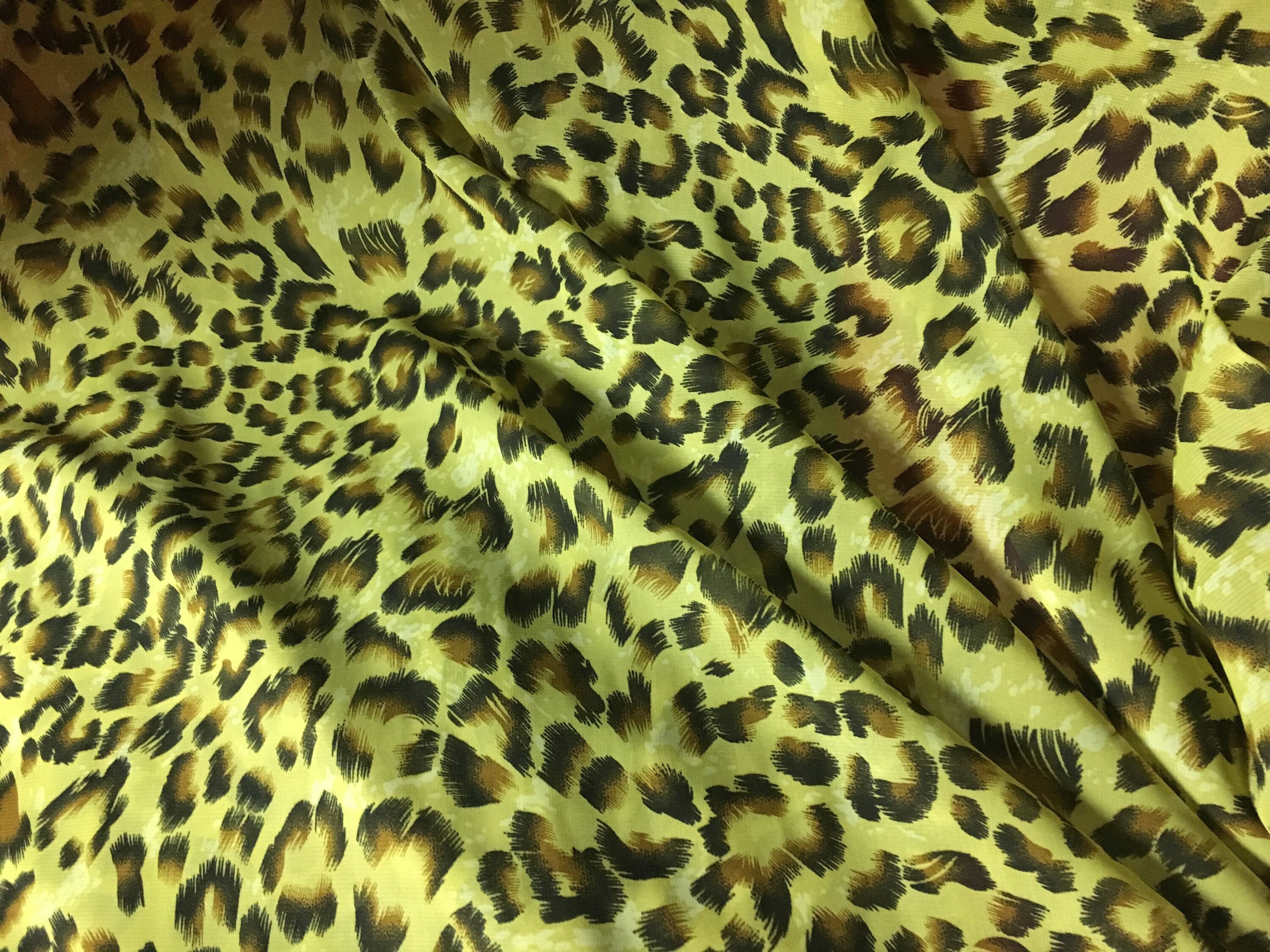 Lemon Green Leopard Print Crepe Fabric - Etsy UK