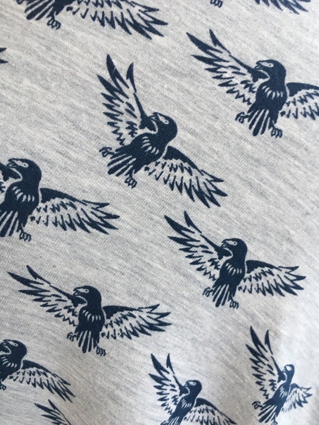 Beautiful Grey and Blue Falcon Loop Back Jersey - Etsy