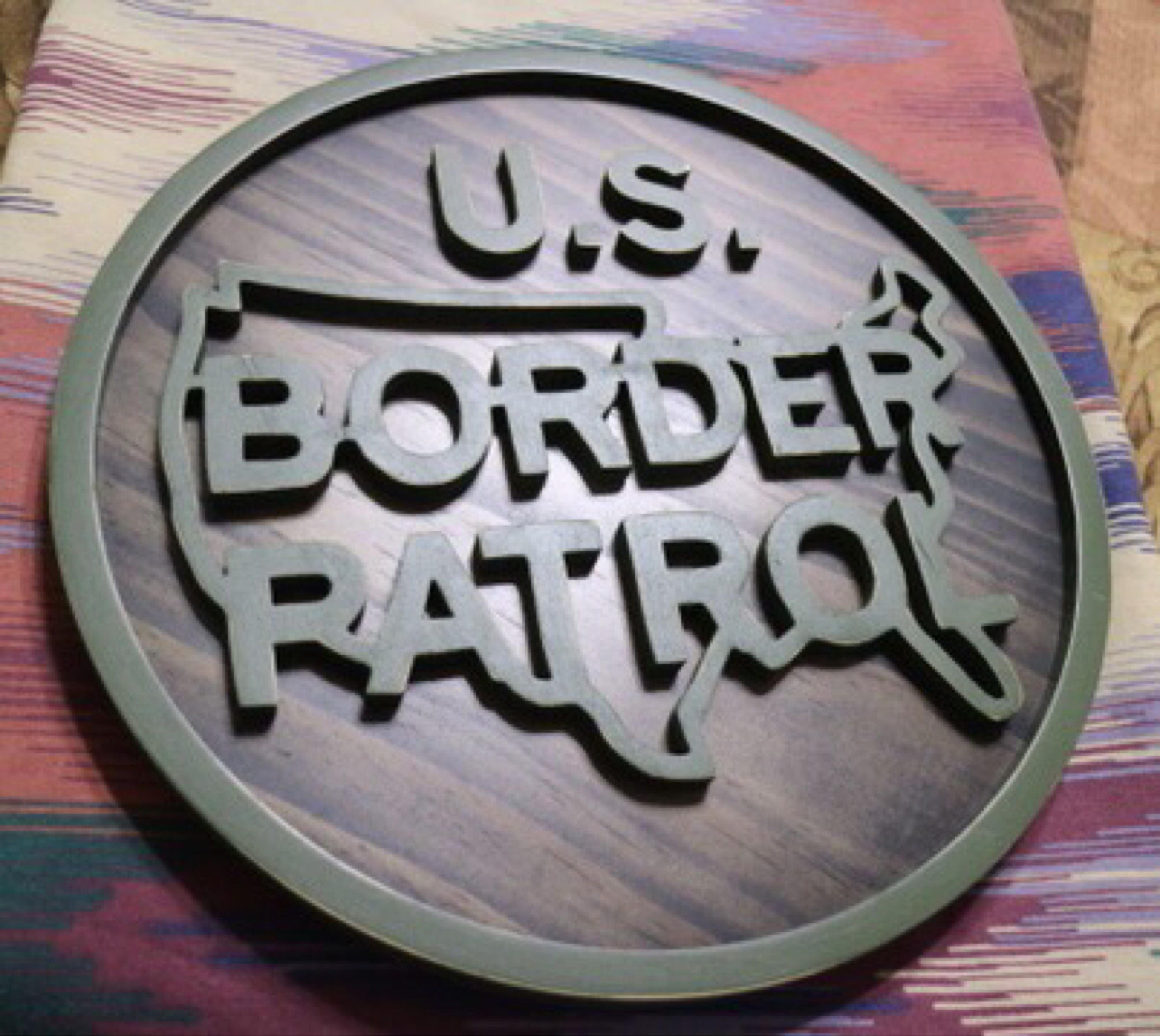 Wooden Border Patrol Emblem With a Rustic Look, Handmade Border Patrol ...