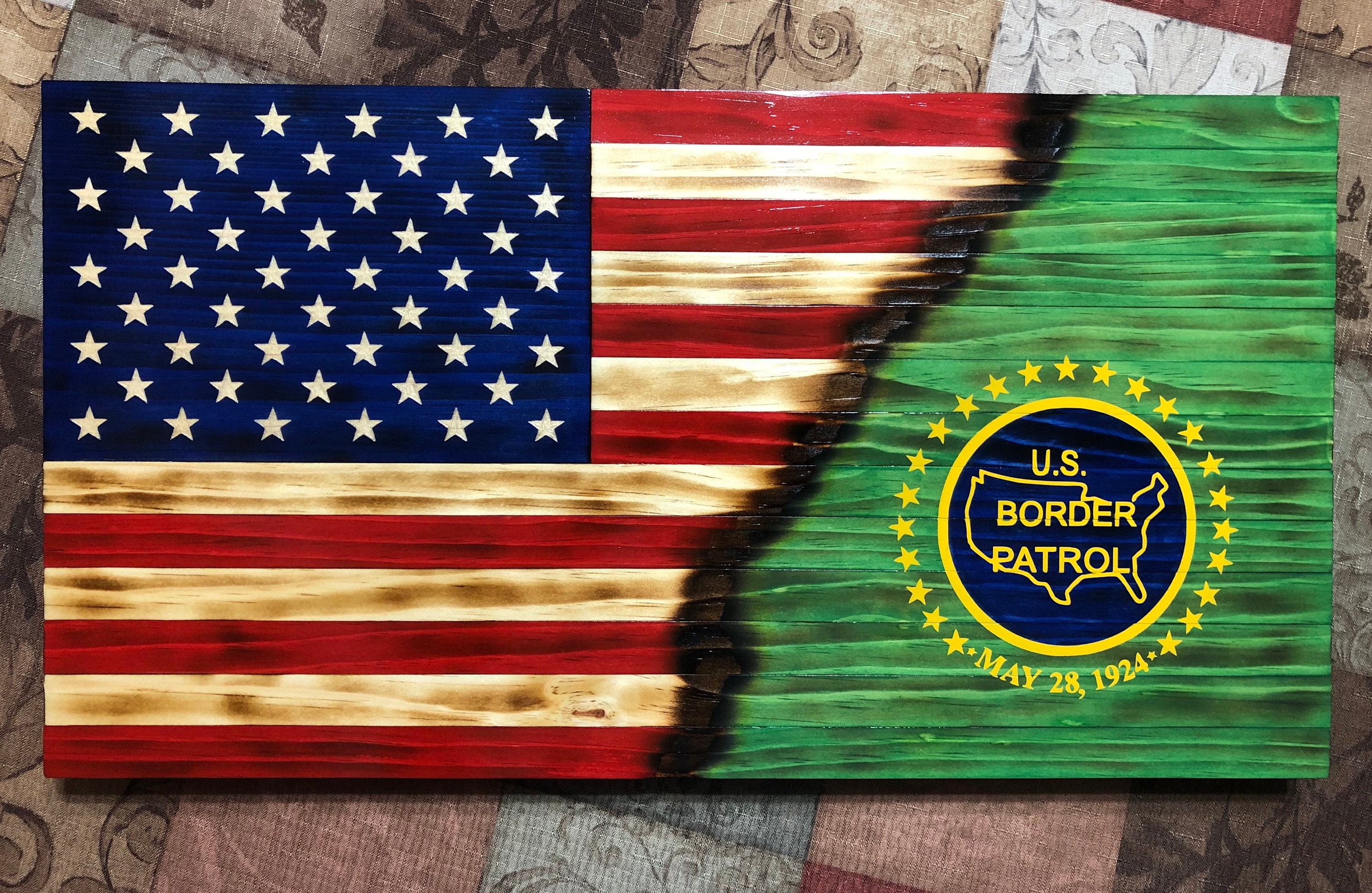 Personalized Handmade US Border Patrol/ American Flag - Etsy