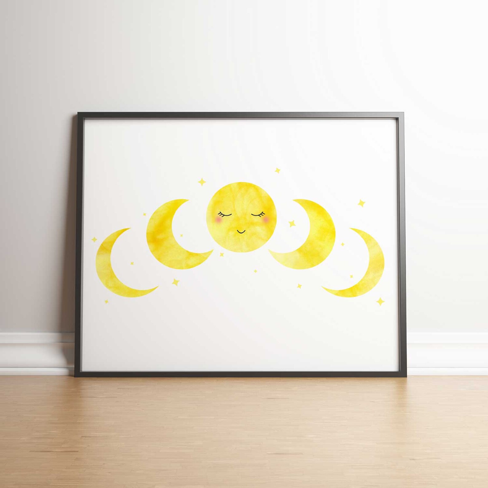 Moon phases nursery wall decor moon wall art baby wall | Etsy