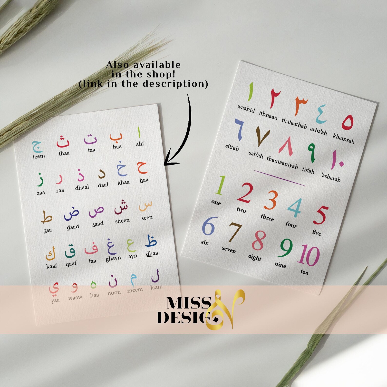 Arabic Numbers Printable Wall Art for Kids Room, Colorful Arabic ...