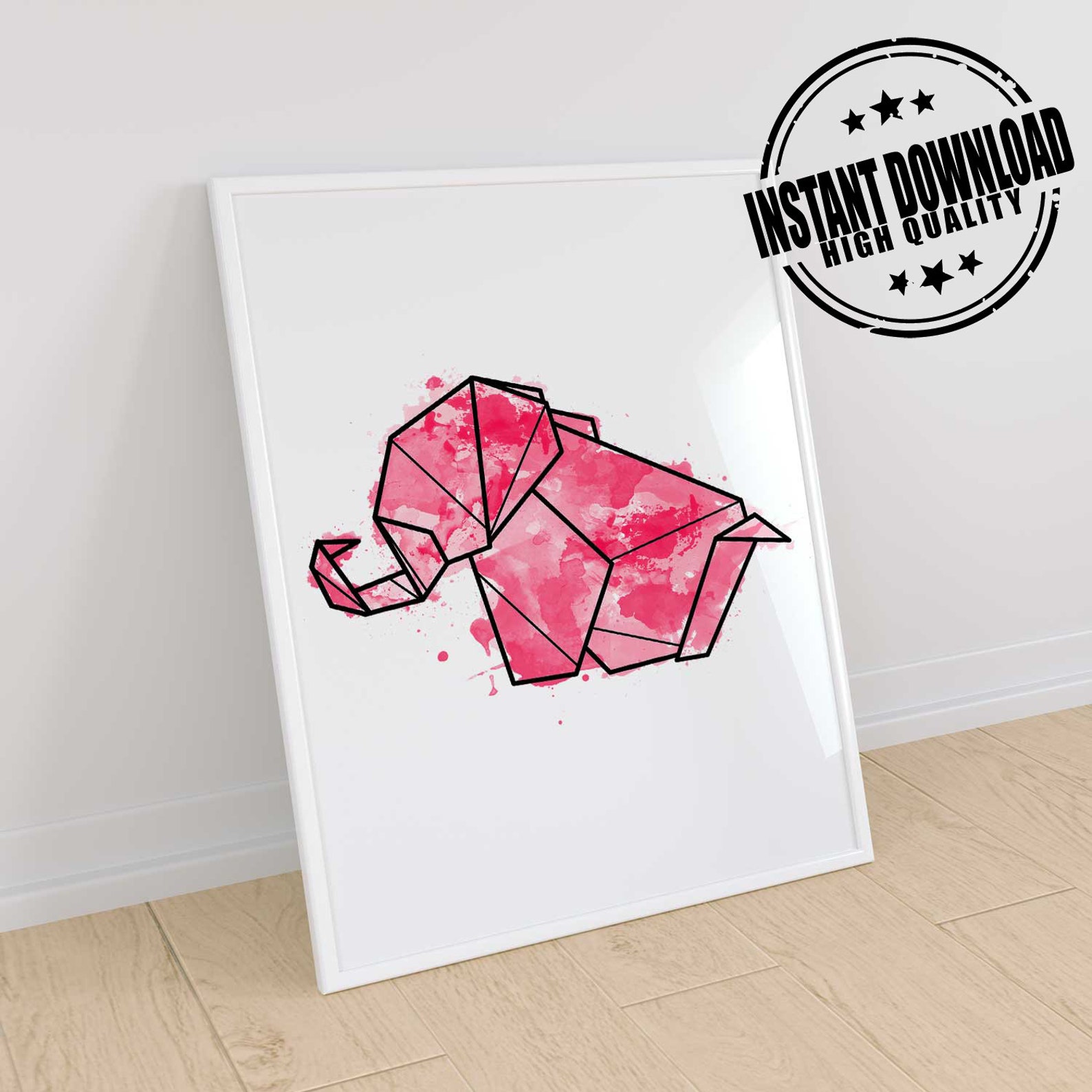 Elephant nursery art pink elephant elephant print elephant | Etsy