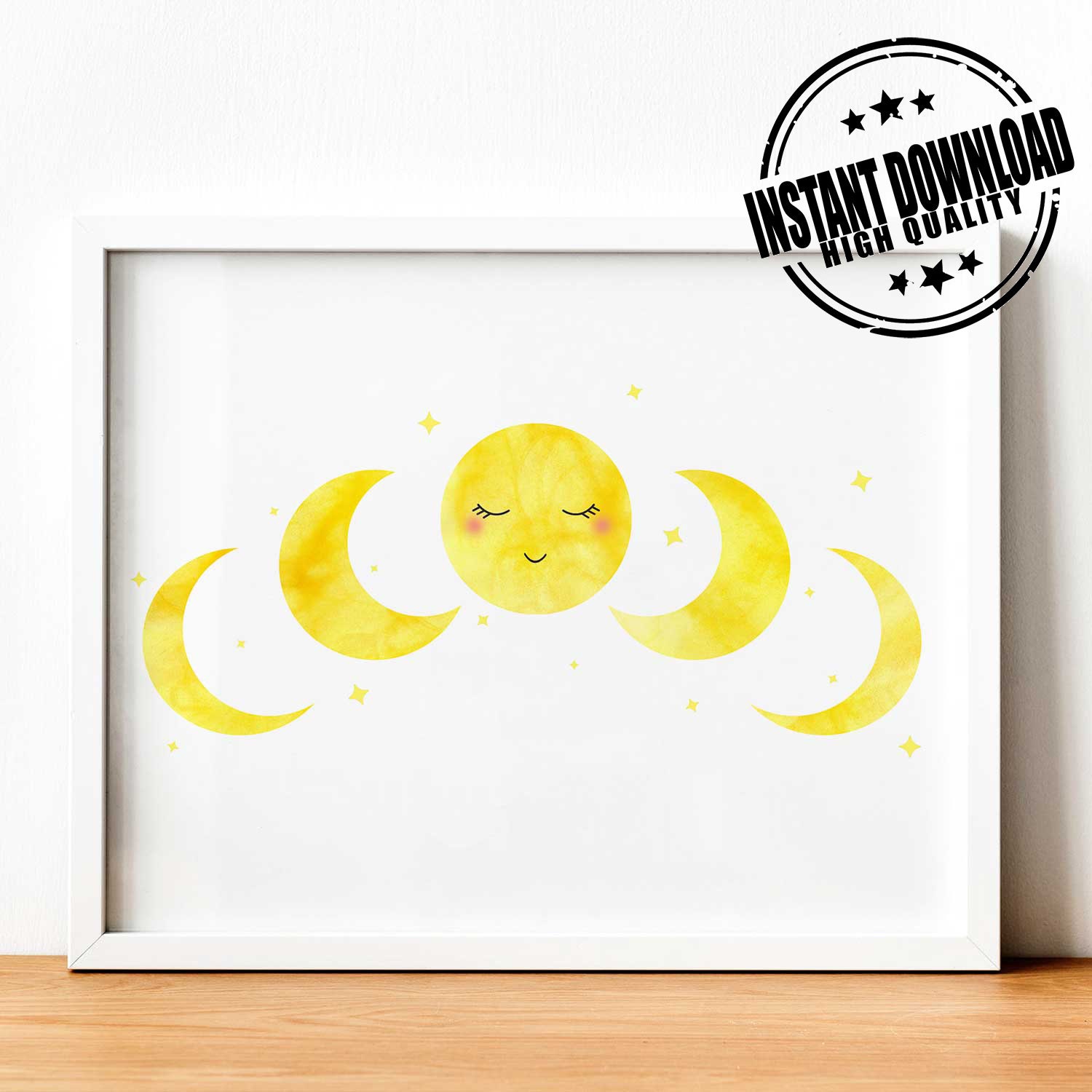 Moon phases nursery wall decor moon wall art baby wall | Etsy