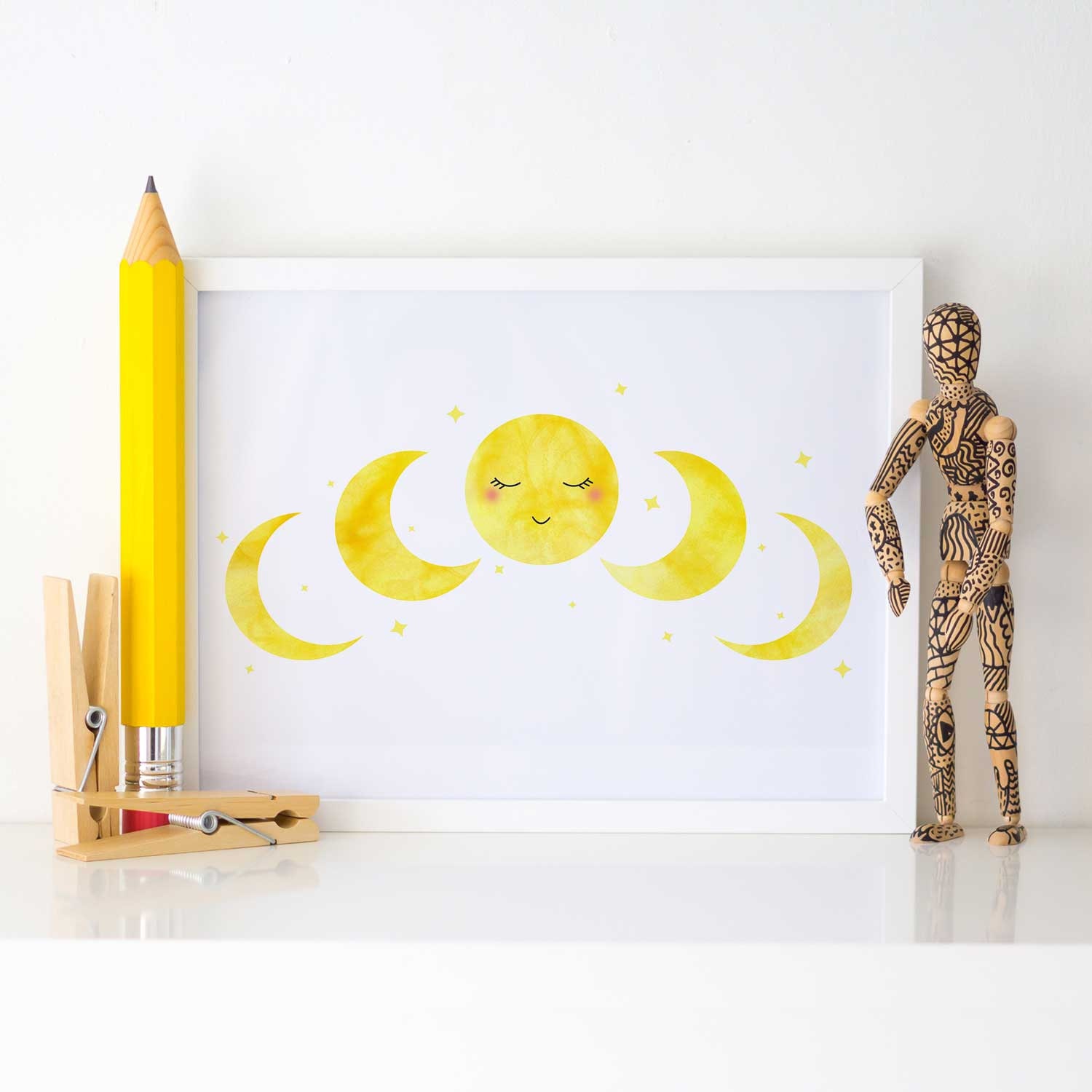 Moon phases nursery wall decor moon wall art baby wall | Etsy