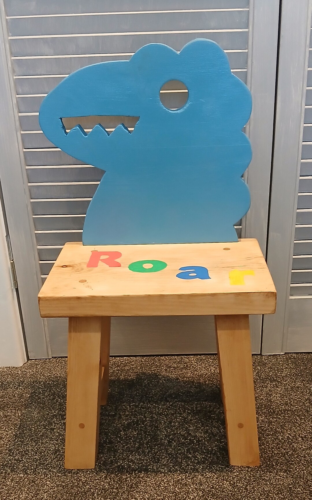 Wooden Children's Stool / Dinosaur Character Stool - Etsy