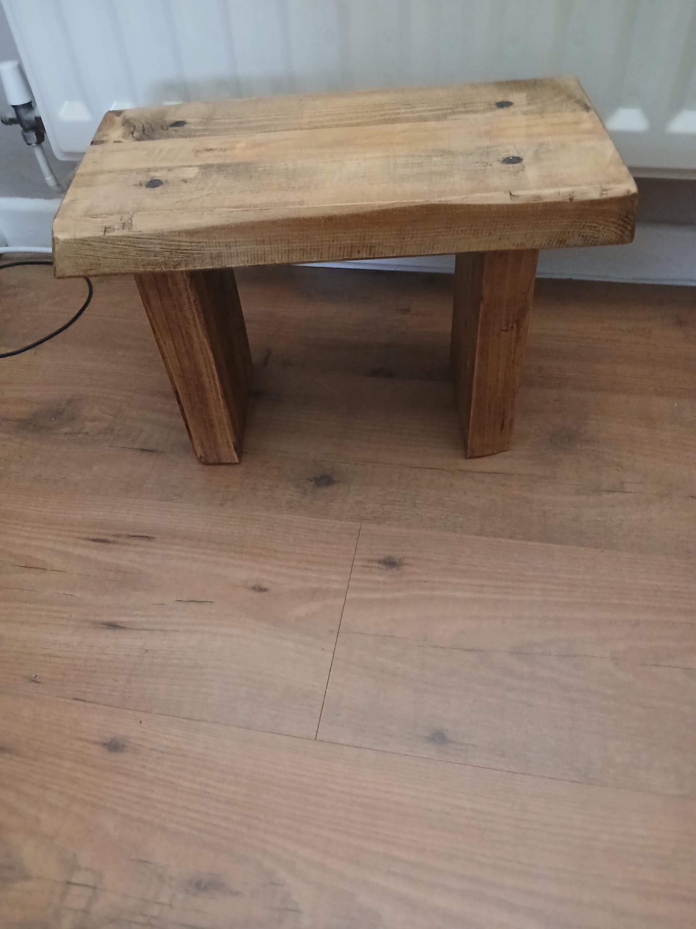 Handcrafted Rustic Wooden Step Stool: Narrow Accent Table - Etsy