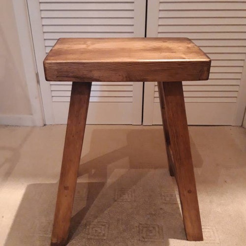 Rustic Wooden Milking Stool/ Bench - Etsy UK
