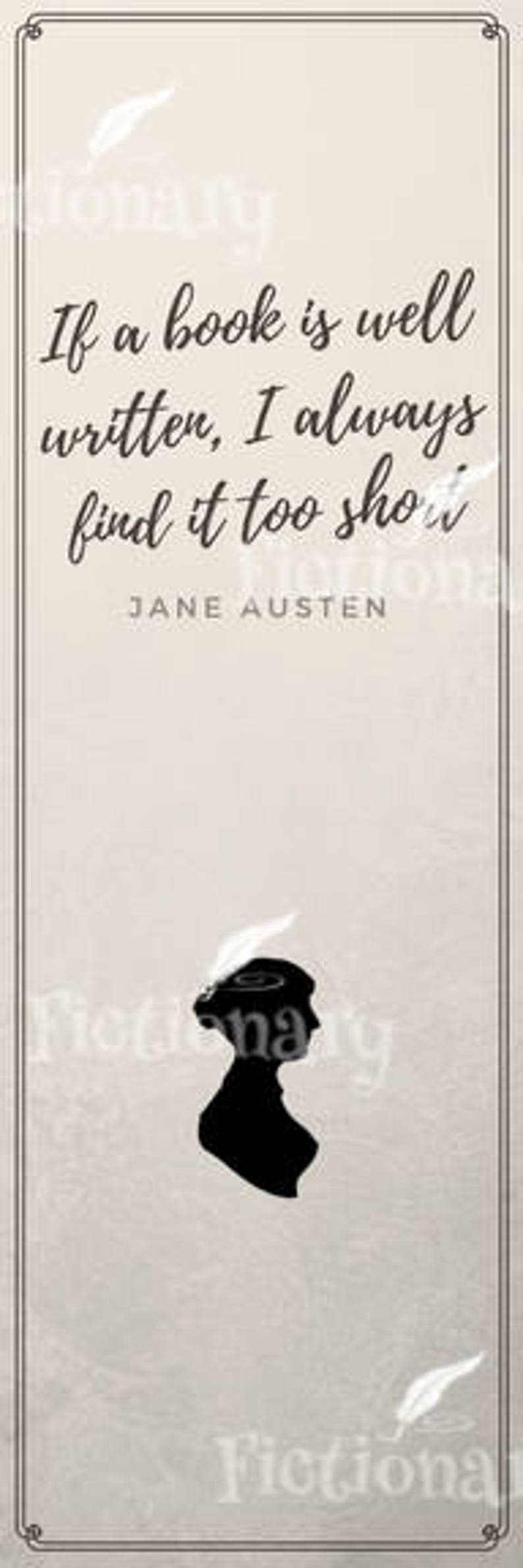 PRINTABLE Jane Austen Bookmarks Digital Download Literary Quotes Pride ...