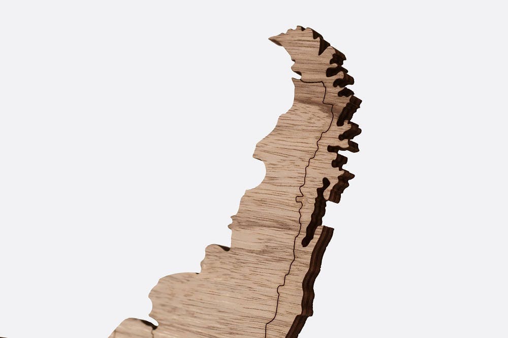 Detailėd Wooden World - Natural Wood Map Limba I World Map With Push ...