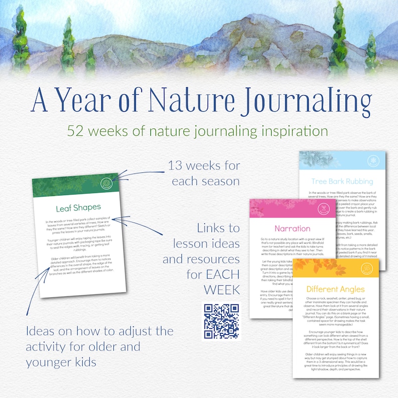 A Year of Nature Journaling Activity Cards - Etsy