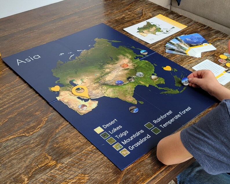 Asia Map & Biome Board (double Sided) - Etsy