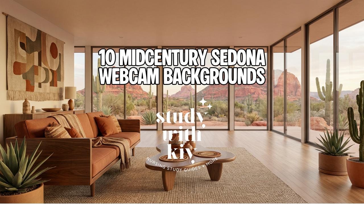 10 Mid-century Sedona Zoom Backgrounds | Red Rock Desert Virtual Office ...