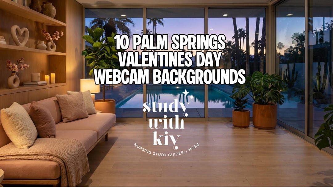 Palm Springs Zoom Background Bundle | California Office & Pool Virtual ...
