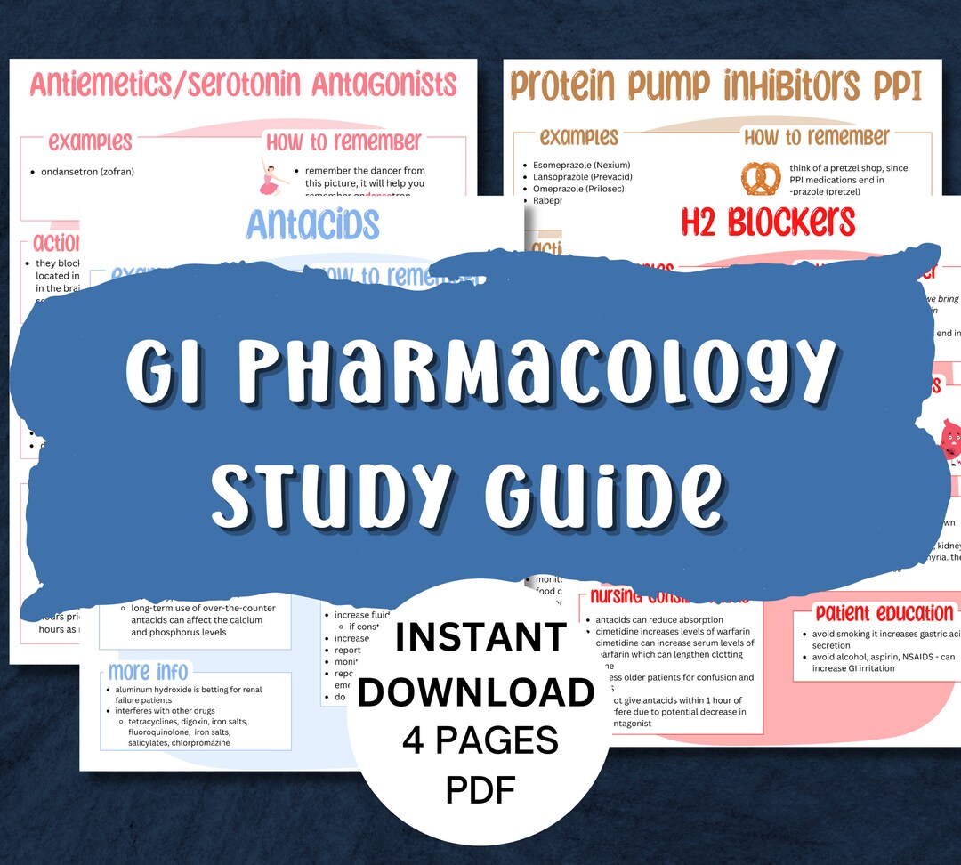 GI Medication Study Guide - Etsy