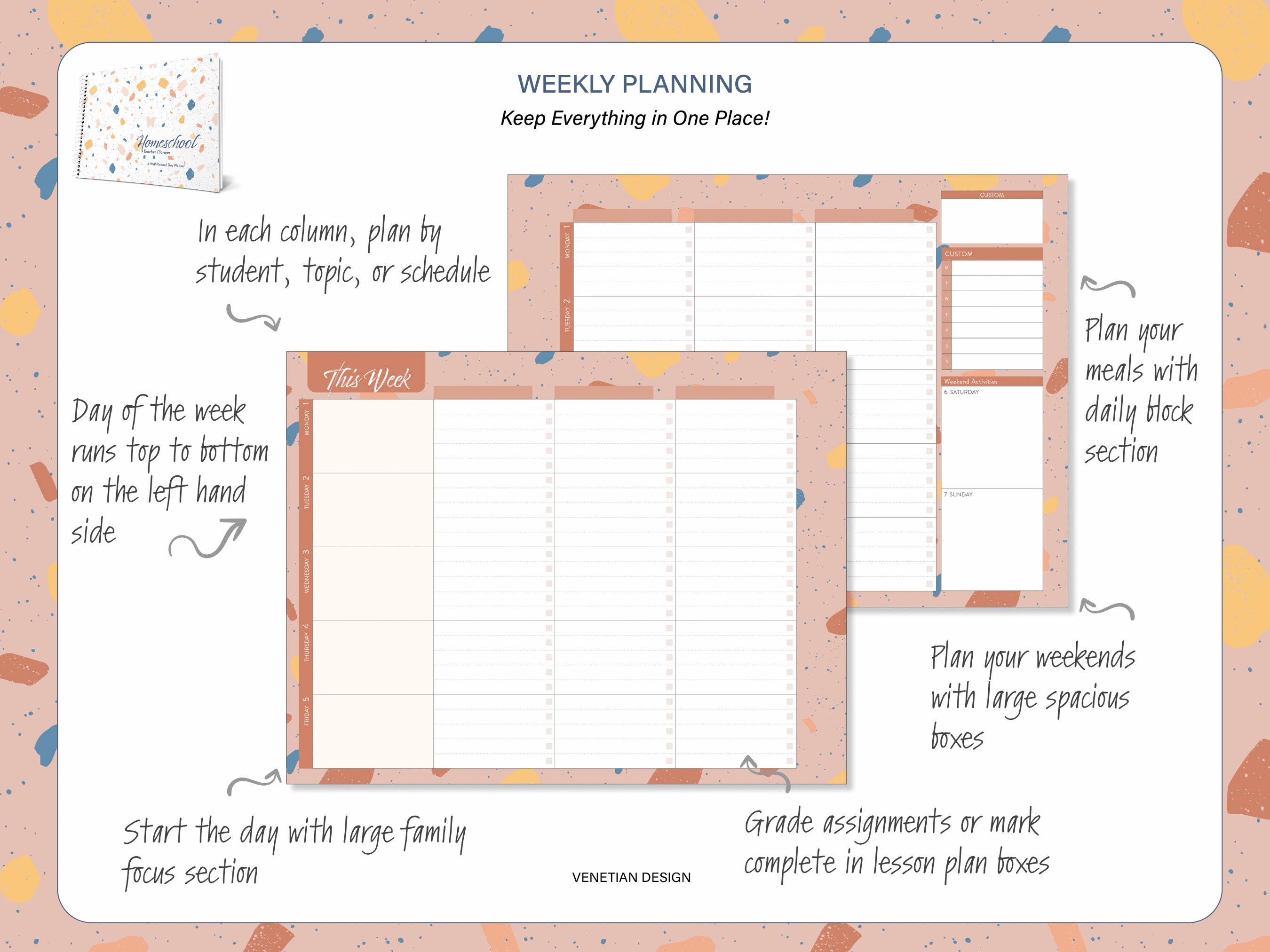 Homeschool Planner | Full Color | 1-6 Students | Plan Curriculum ...
