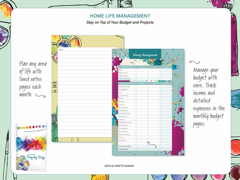 Homeschool Planner | Full Color | 1-3 Students | Record as You Go ...