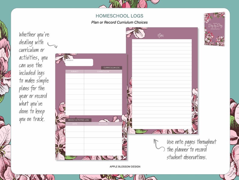 Homeschool Planner | Full Color | 1-3 Students | Record as You Go ...
