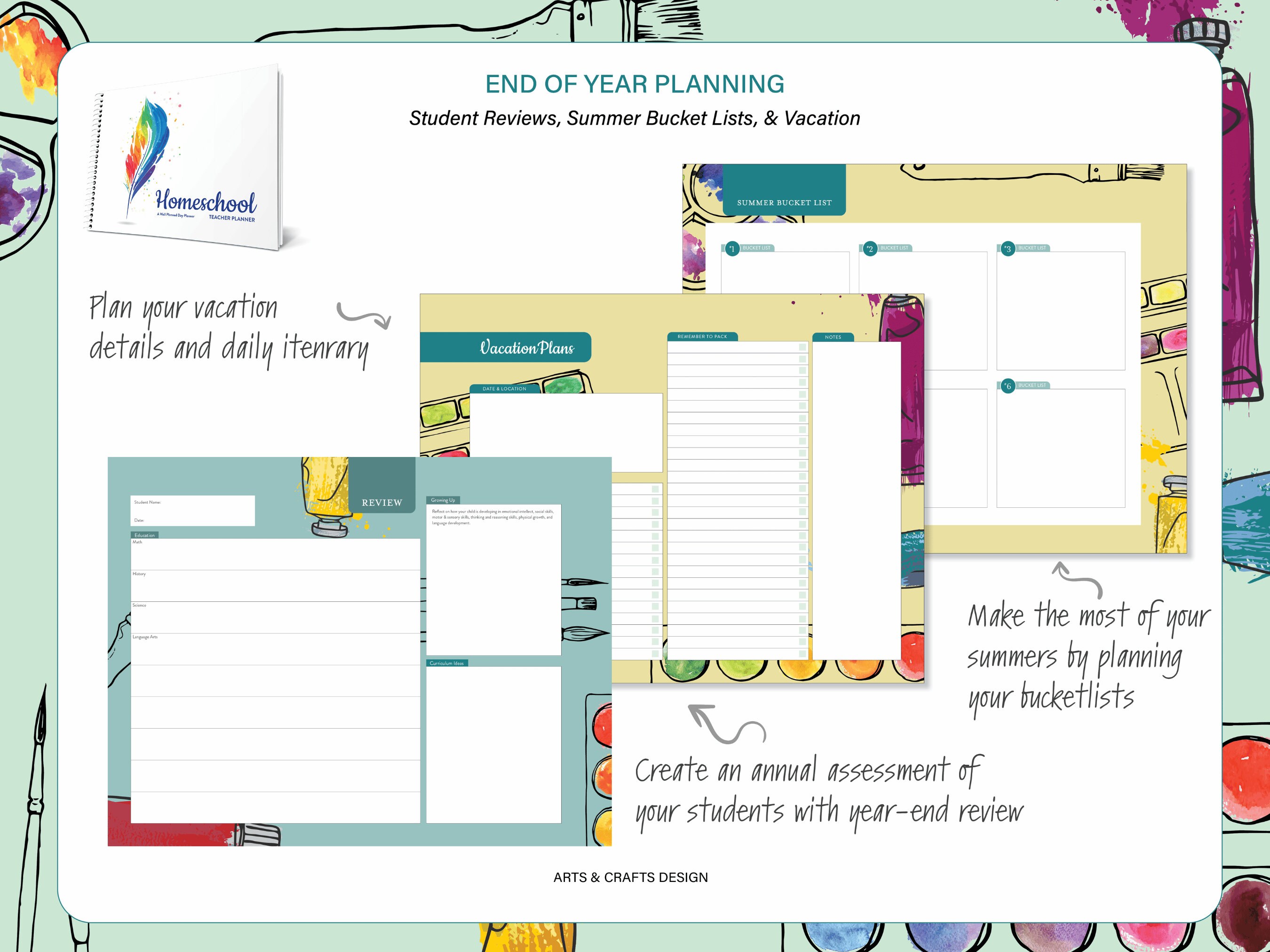 Homeschool Planner | Full Color | 1-6 Students | Plan Curriculum ...