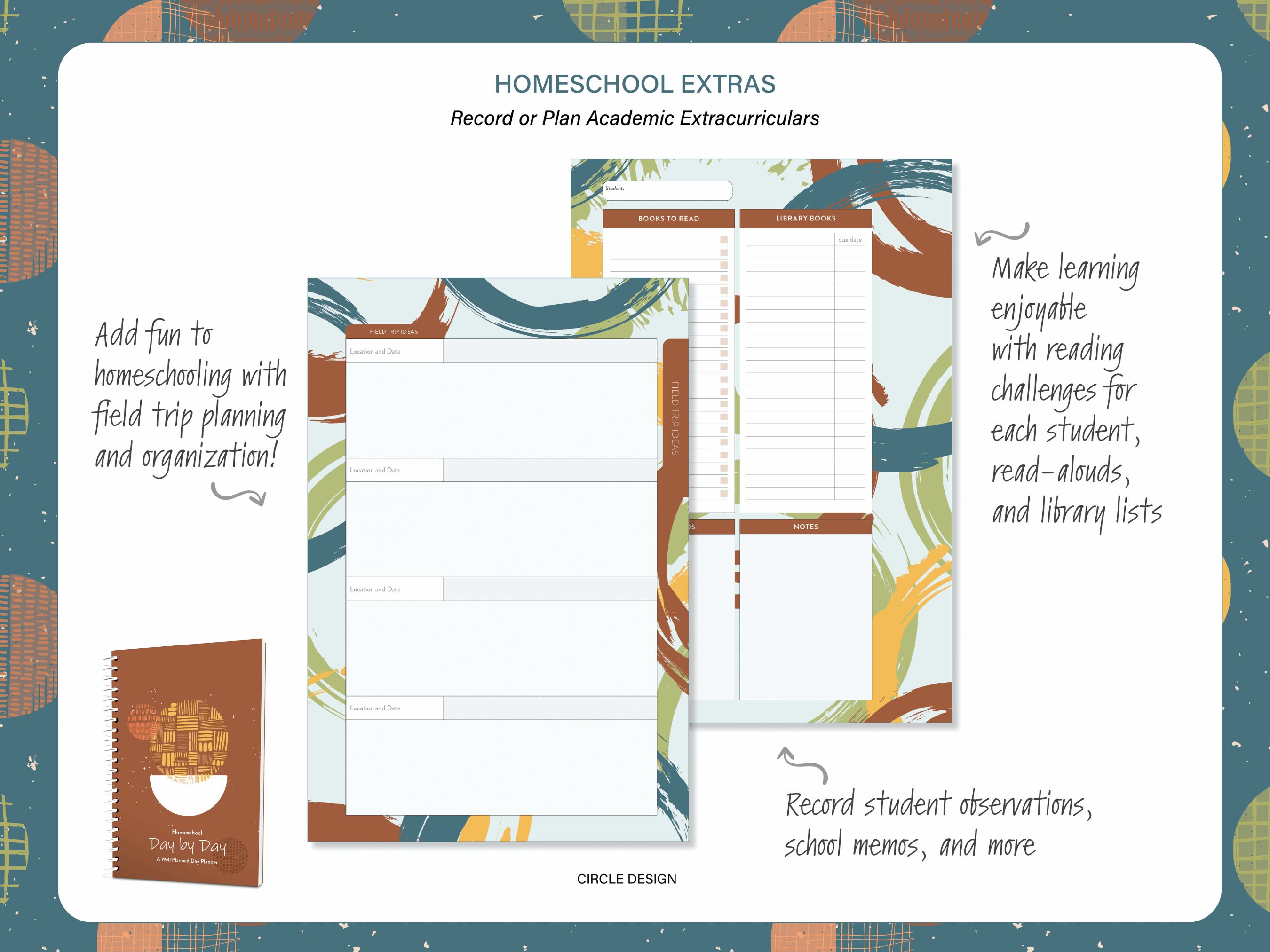 Homeschool Planner | Full Color | 1-3 Students | Record as You Go ...