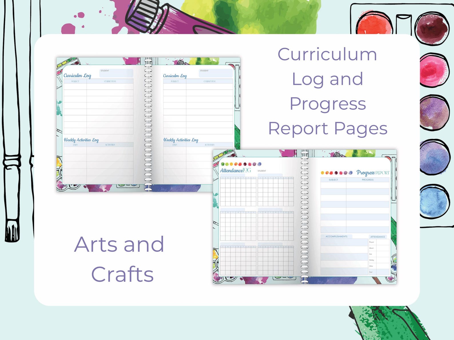 Homeschool Planner | Full Color | 1-3 Students | Record as You Go ...
