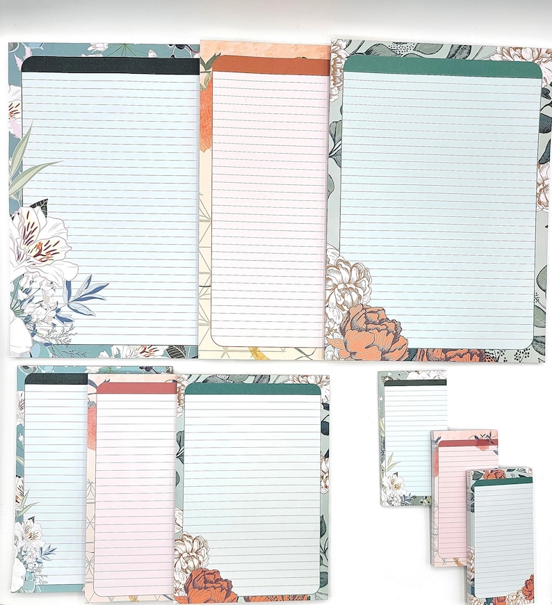 Double Sided Writing Notepads | 3 Pack | 50 Pages per Pad | Garden ...