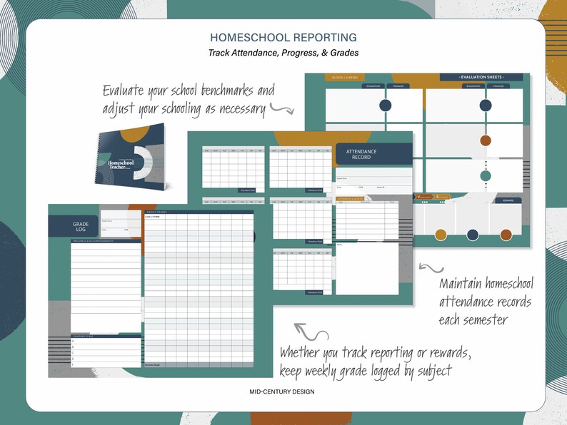 Homeschool Planner | Full Color | 1-6 Students | Plan Curriculum | Manage Home | Track Progress ...