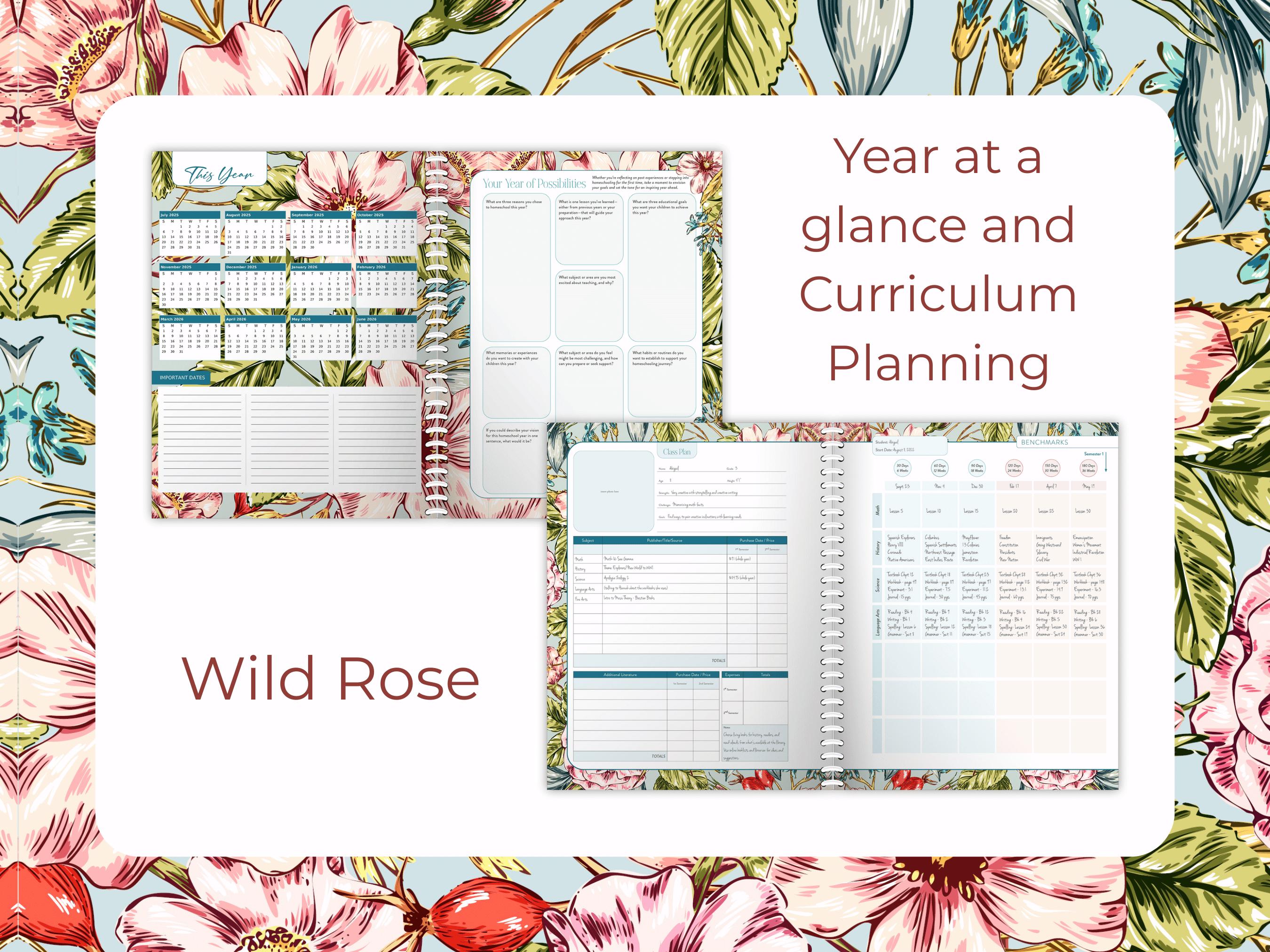Homeschool Planner | Full Color | 1-4 Students | Plan Curriculum ...