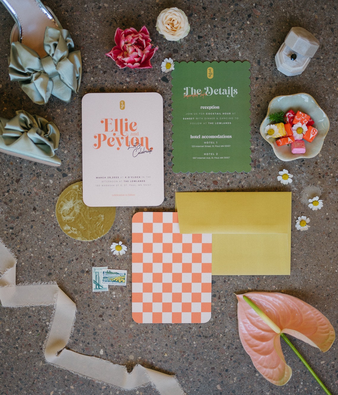 Funky Wedding Invitation Suite | the Ellie Template - Etsy