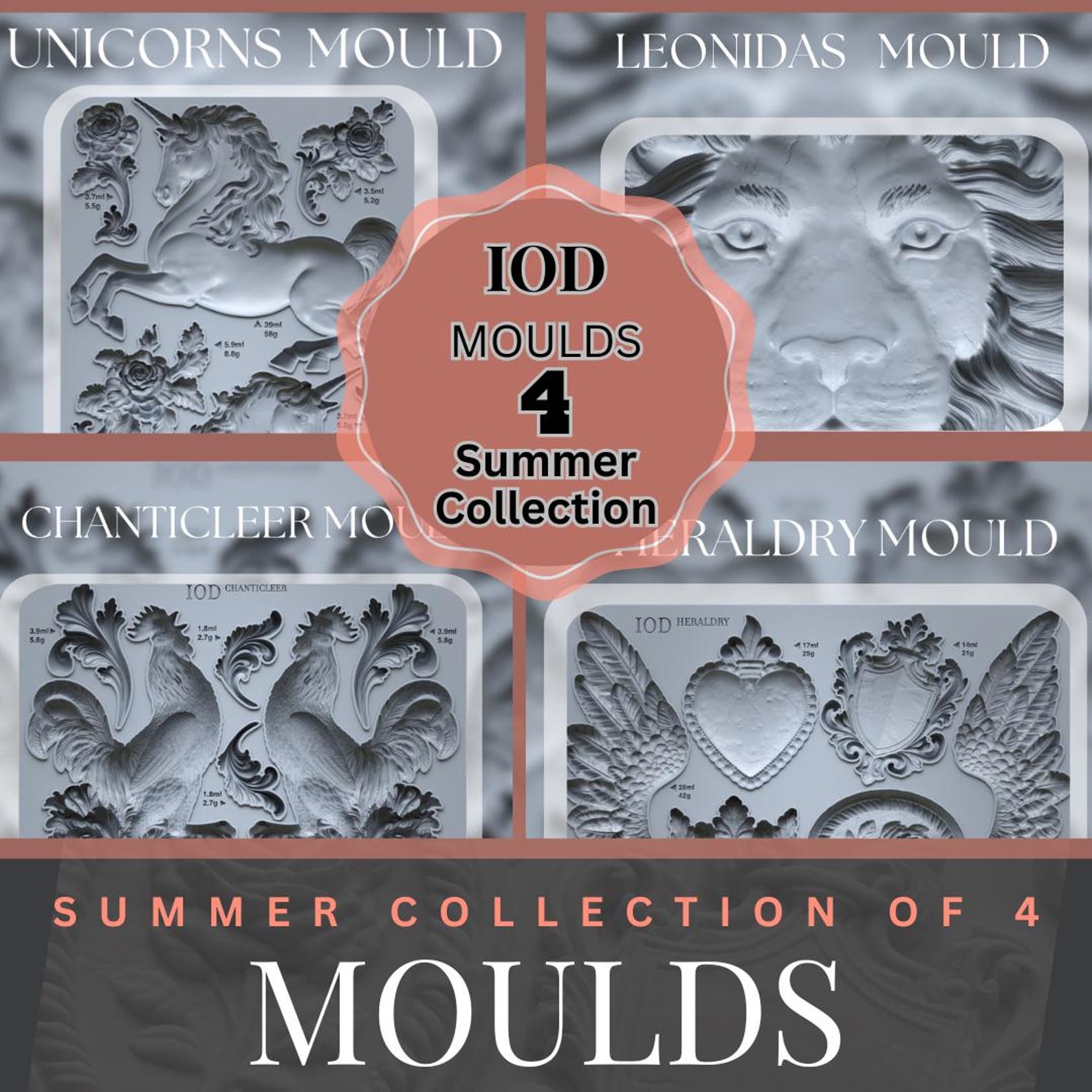 Heraldry IOD Mould Iron Orchid Designs Silicone Mould Embellishment ...