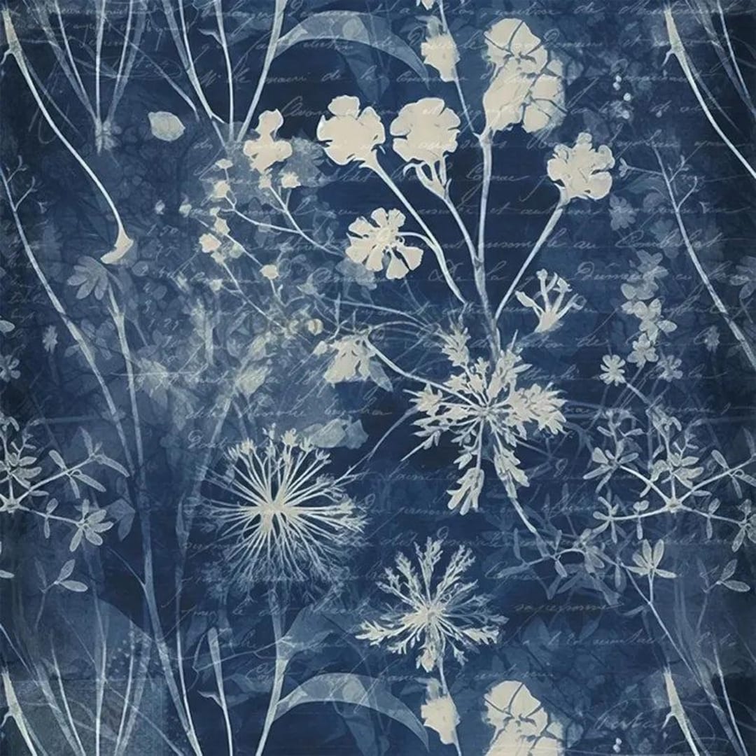 Indigo Botanical 3 Vellum Paper Decoupage Queen 8.3 X 11.7 A4 - Etsy