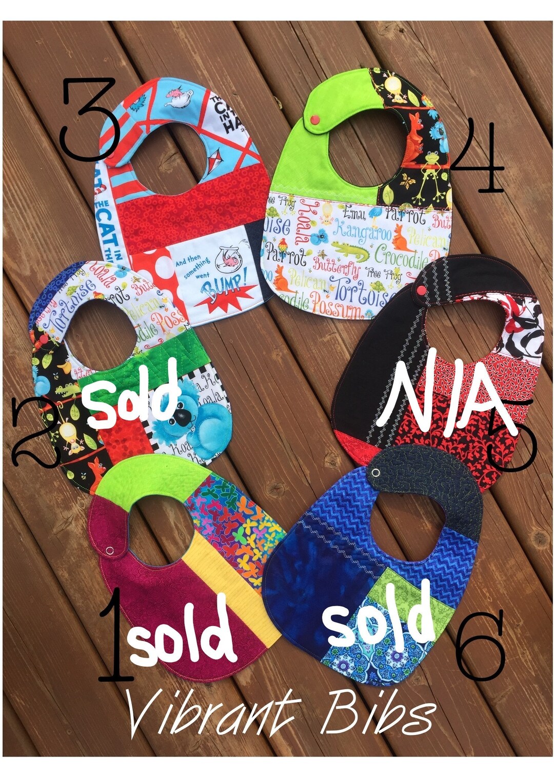 Various Vibrant Handmade Reversible Bibs - Etsy