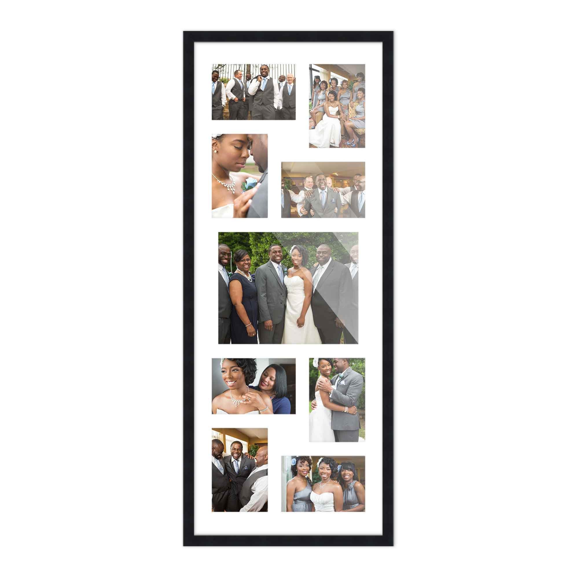 12x32 Wood Collage Frame for 9 Photos One 8x10 & Eight 4x6 - Etsy